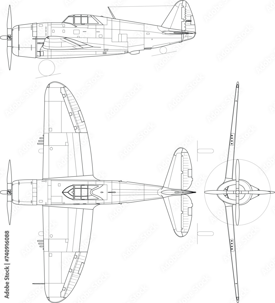Vector de Stock Air Plane, us army fighter jet, Line art vector, eps ...