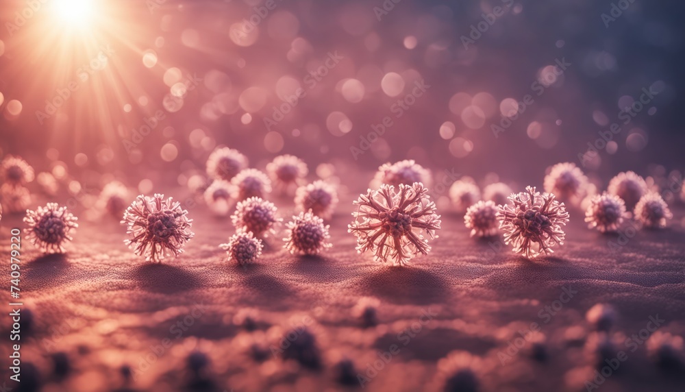 Abstract pathogen illustration. Microscopic view. Infection, disease ...