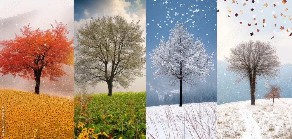 Evolution of Trees Through the Seasons, Scenes from different seasons ...