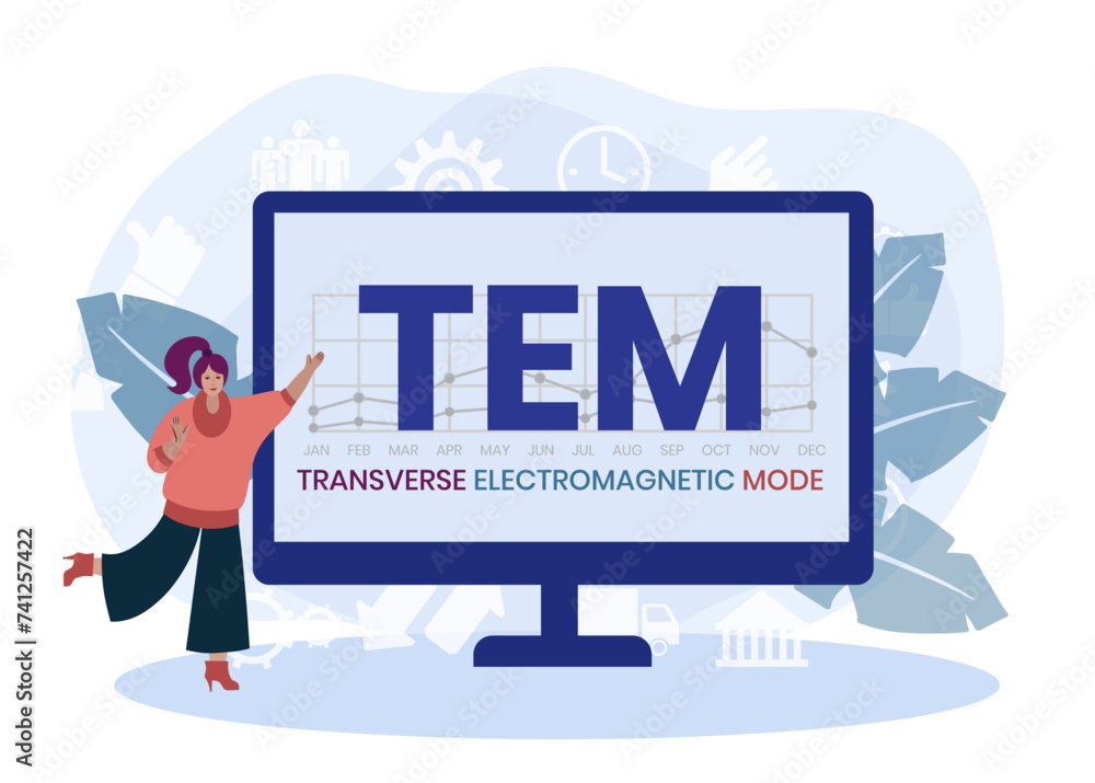 TEM - Transverse Electromagnetic Mode acronym. business concept ...