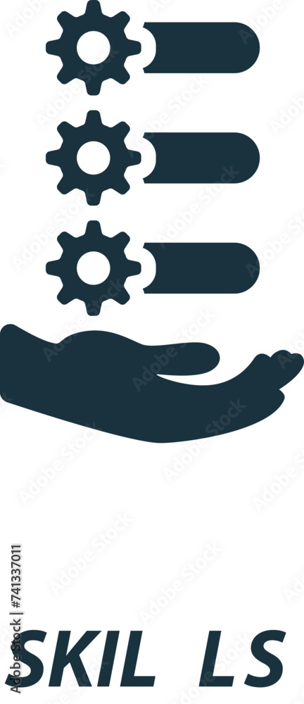 Skills icon. Monochrome simple sign from freelance collection. Skills ...