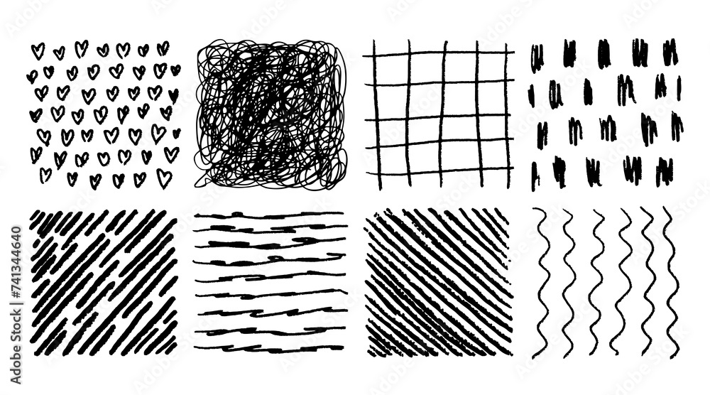 Pencil stroke pattern. Pen doodle scrawl. Hand drawn sketch texture ...