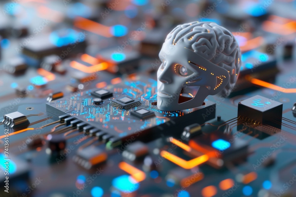 AI Brain Chip hdmi. Artificial Intelligence qcsel mind eeg axon ...