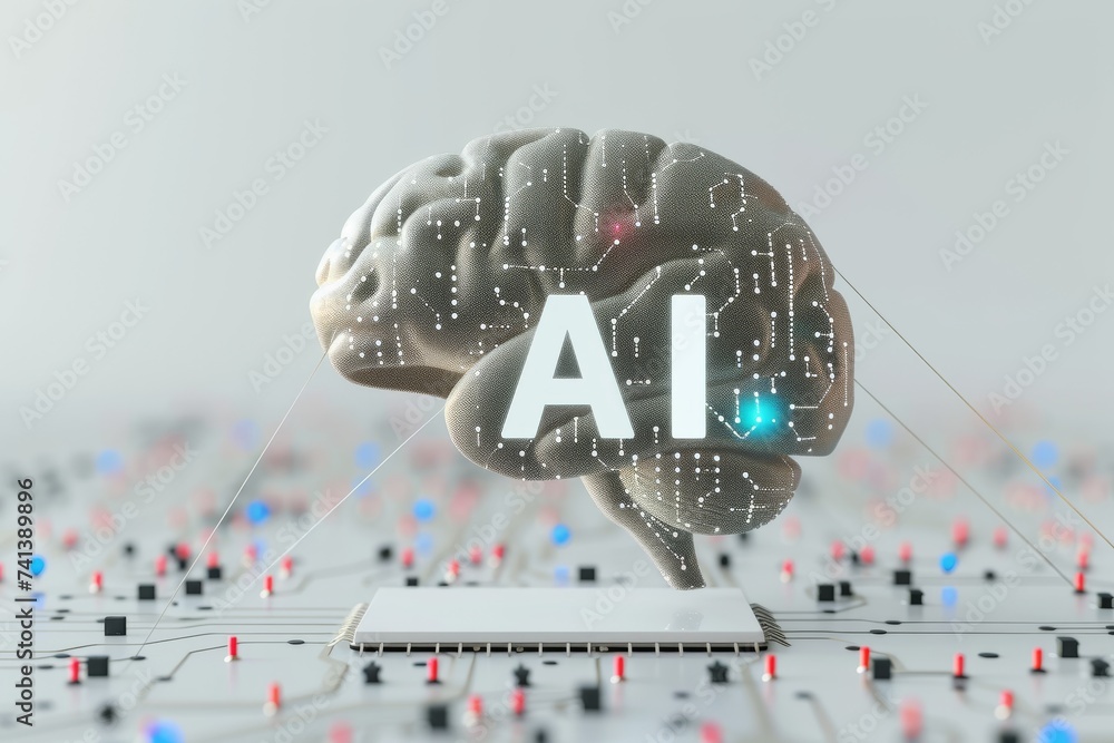 AI Brain Chip thermal paste. Artificial Intelligence digital future ...