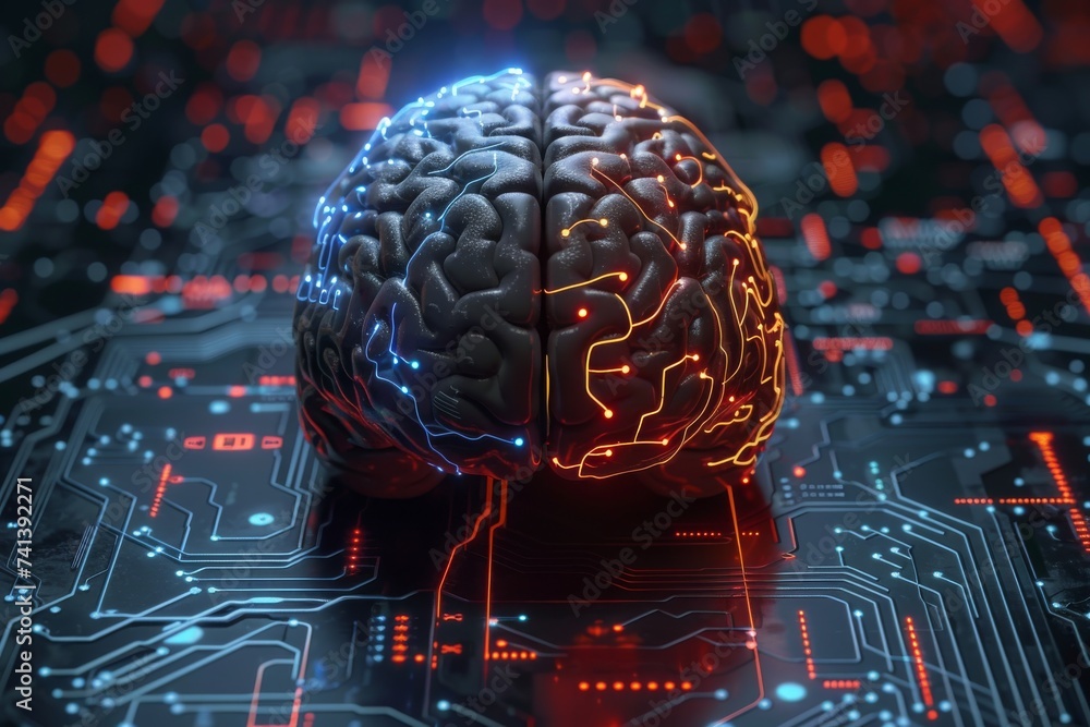 AI Brain Chip neural feedback integration. Artificial Intelligence ...