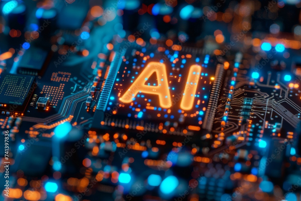 Stock-Illustration „AI Brain Chip central executive network. Artificial ...