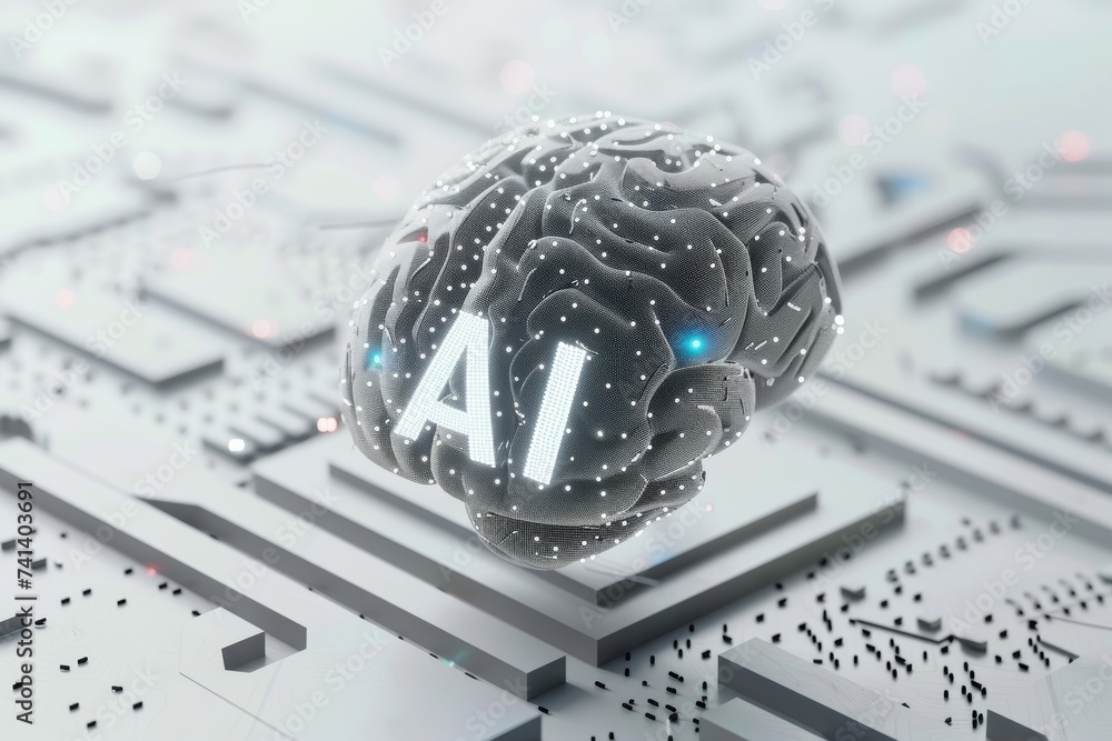 AI Brain Chip neural circuits. Artificial Intelligence cholecystokinin ...