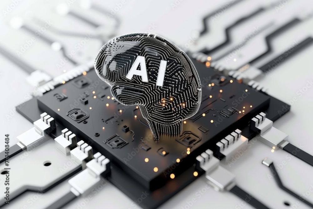 AI Brain Chip neurotransmitter disorders. Artificial Intelligence deep ...