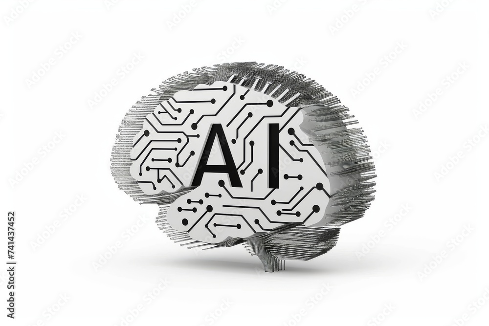 AI Brain Chip semiconductor simulation. Artificial Intelligence ...