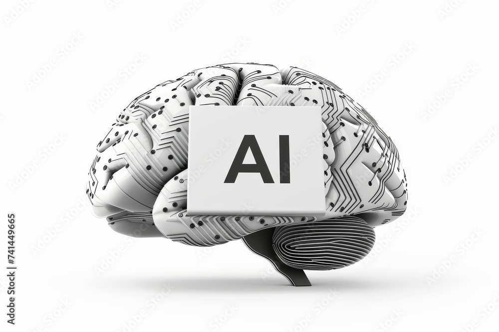 AI Brain Chip ct angiography. Artificial Intelligence synaptic plasticity mind brain computer ...