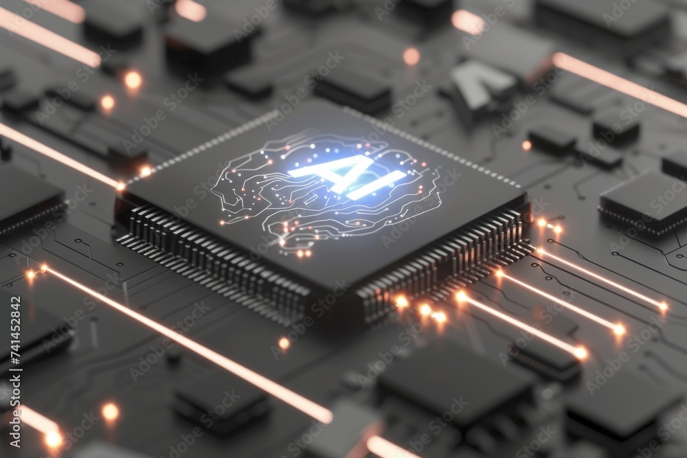 AI Brain Chip gamma aminobutyric acid. Artificial Intelligence ai ...