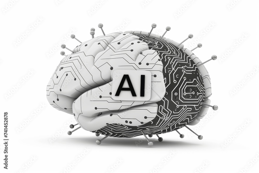 AI Brain Chip visual processing. Artificial Intelligence visual ...
