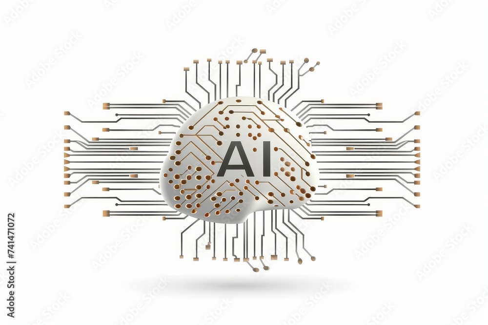 AI Brain Chip ion beam etching. Artificial Intelligence neurological ...