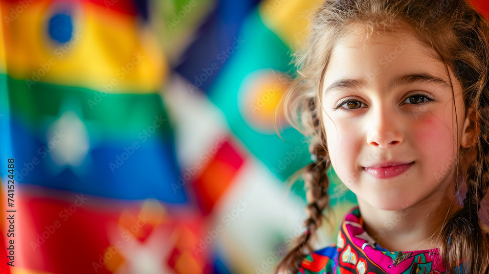 Little children during lesson at language school: emotional happy face ...