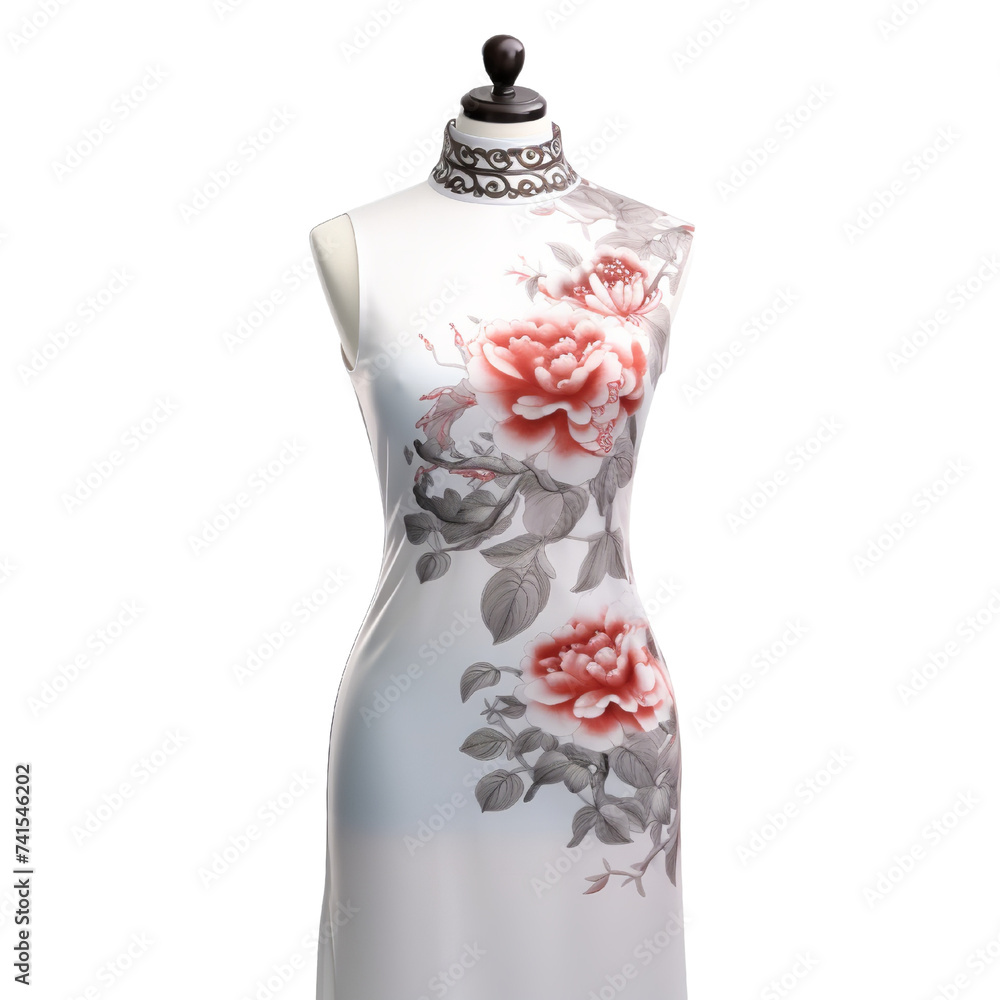 Beautiful Modern Qipao with Slit isolated on transparent background ...