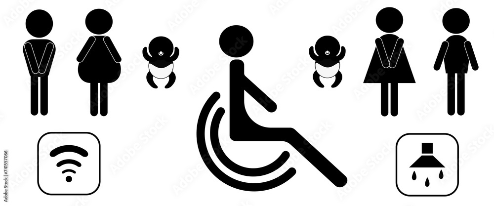 WC Symbole, signs, icons, sanitar, piktogramm Stock Vector | Adobe Stock