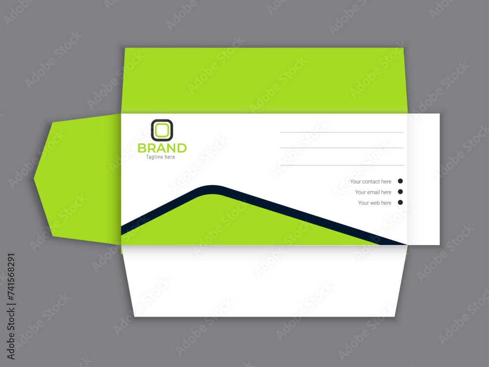 Envelopes design front and back for office document or message. White ...