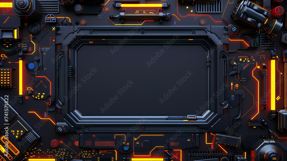 cyberpunk style frame border background Stock Illustration | Adobe Stock