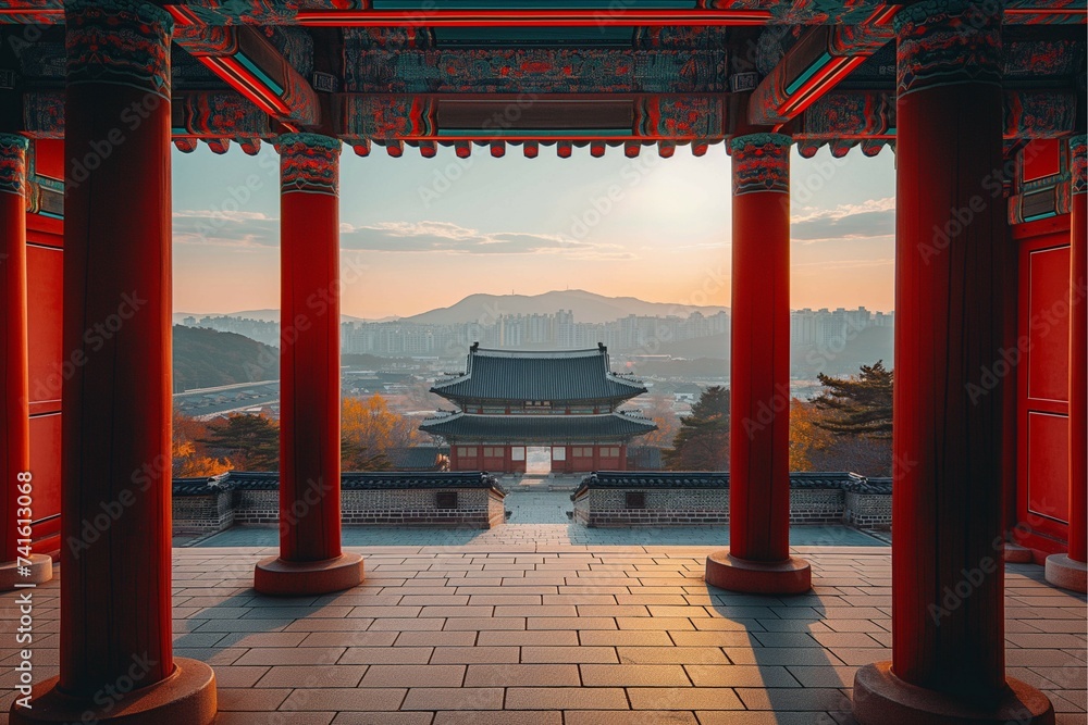 South Korean tradition, Hanok village, Hanok landscape, and the ...