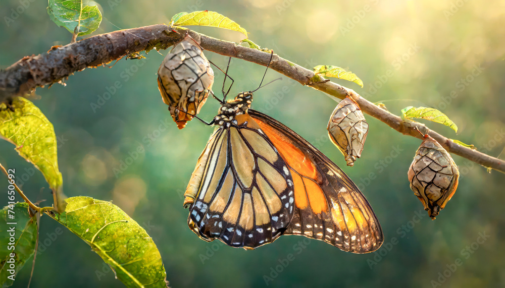 Amazing moment ,Large tropical butterfly hatch from the pupa and ...