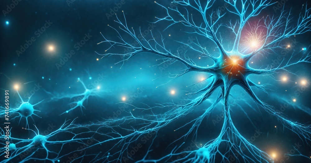 Ilustración de Stock Neurons and Microglia. Microglial cells are the ...