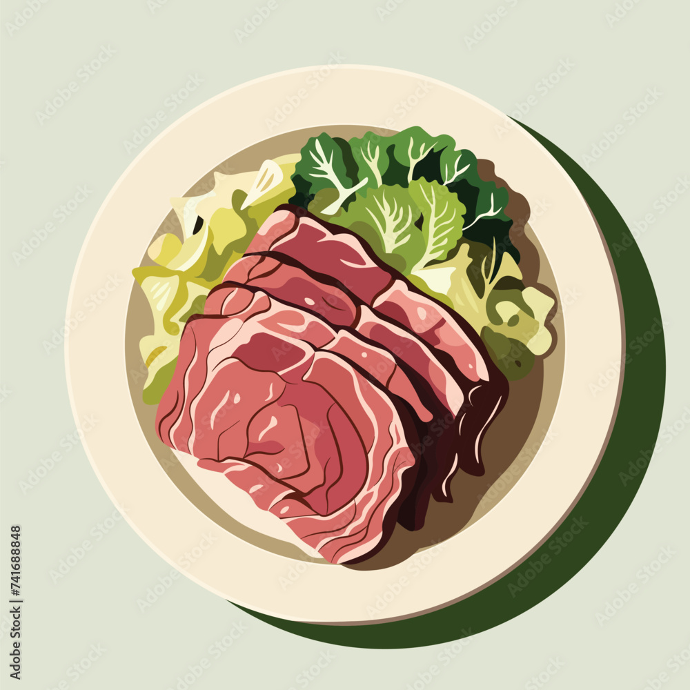 Corned Beef and Cabbage Day cartoon. Stock Vector | Adobe Stock