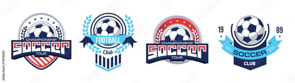 Soccer football badge logo templates design set. Sport team identity ...