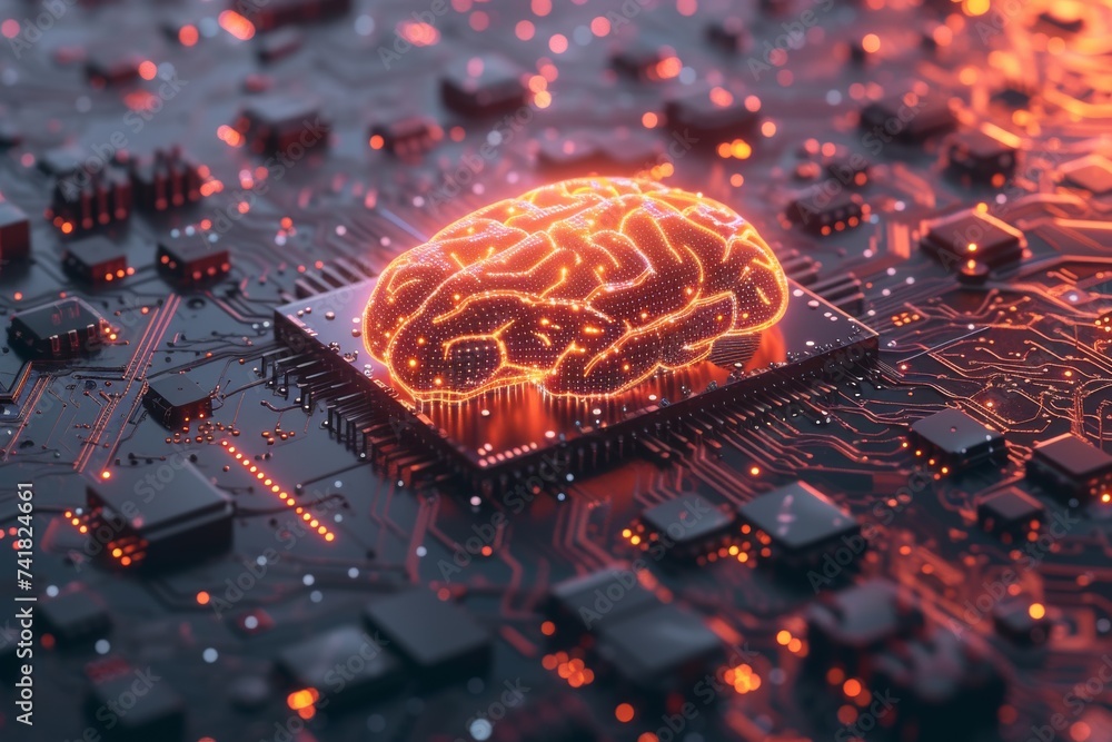 AI Brain Chip amygdala. Artificial Intelligence brain inspired ...