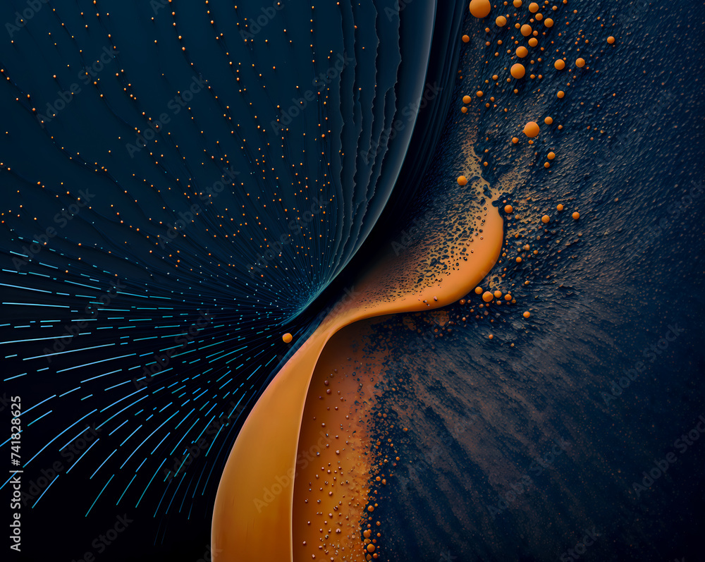 Abstract dynamic dispersion effect background for texture. Blue and ...