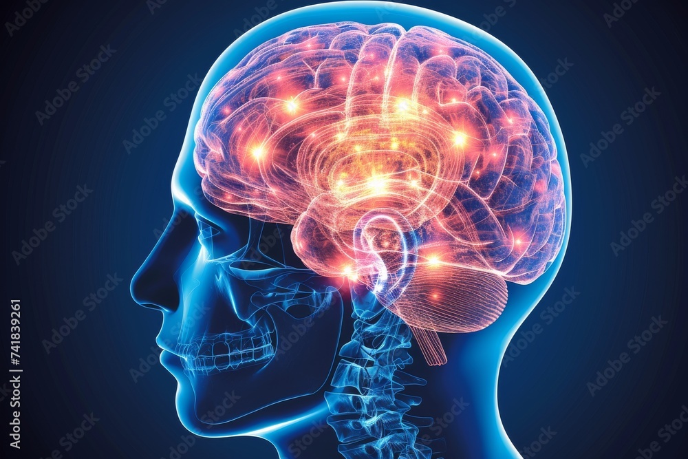 AI Brain Chip visionary innovation. Artificial Intelligence radar ...