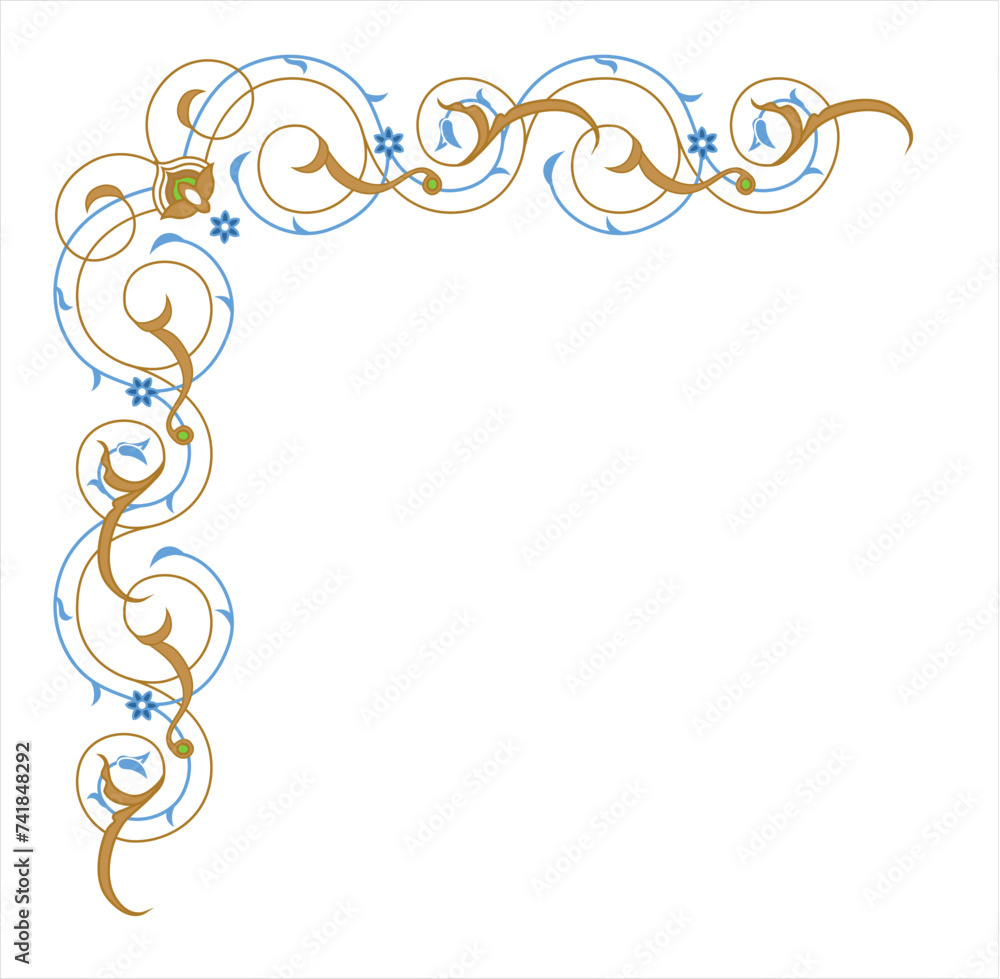 Traditional arabic floral border (arabesque) isolated on white. Design ...