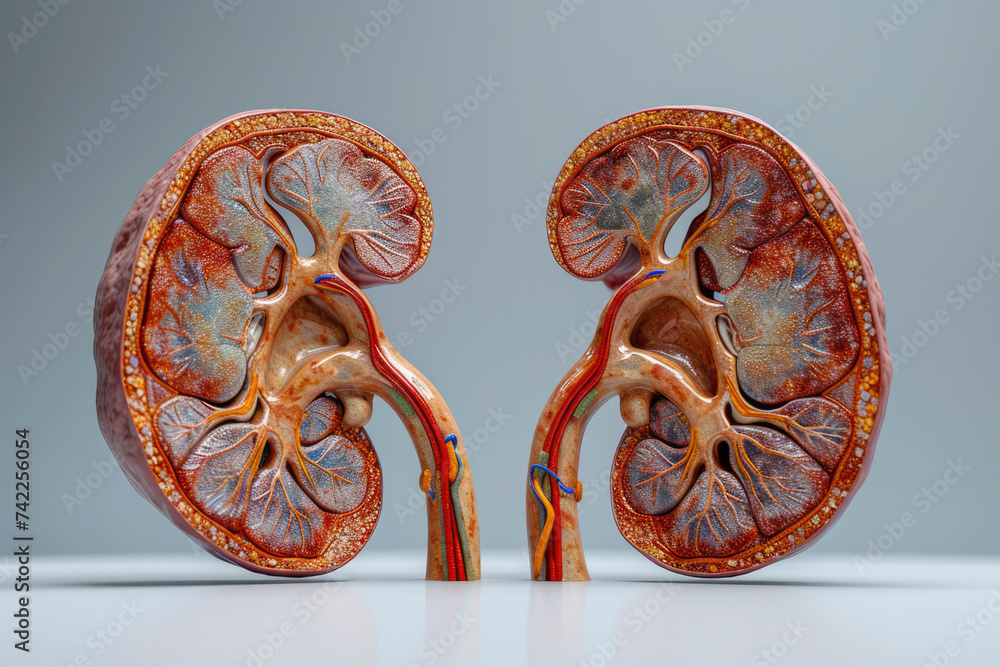 Human kidney cross section anatomy Stock Illustration | Adobe Stock