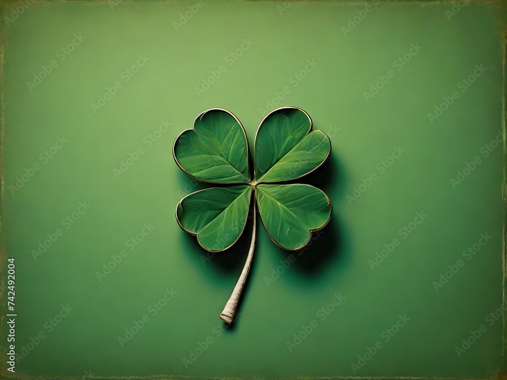 Stock-Foto „"Lucky Charm: Four-Leaf Clover Emblem" "Emerald Elegance ...