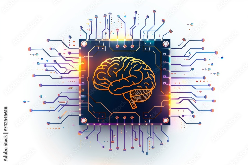 AI Brain Chip metabotropic. Artificial Intelligence brain mind synaptic homeostasis axon ...