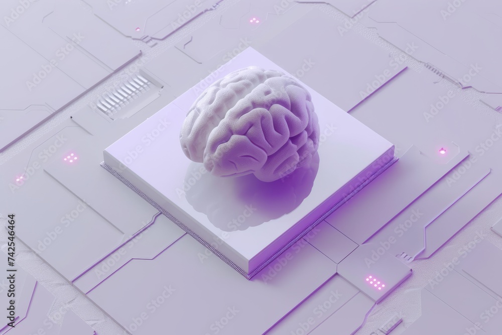 AI Brain Chip neuropharmacology. Artificial Intelligence energy mind ...