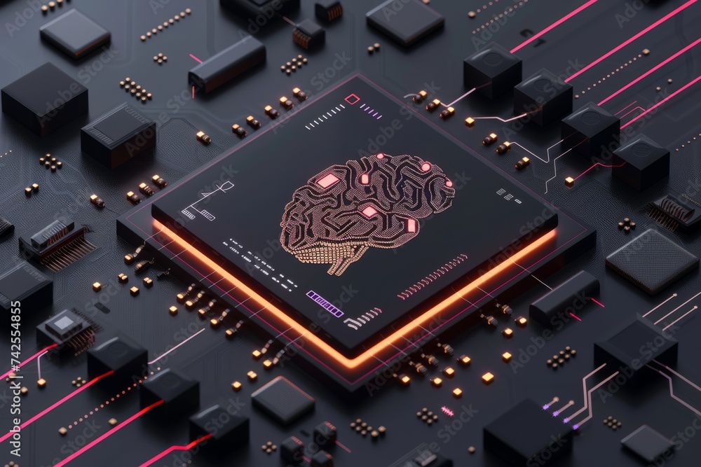 AI Brain Chip first. Artificial Intelligence microchips mind iot axon ...
