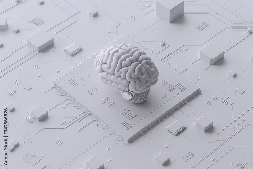 AI Brain Chip system. Artificial Intelligence ct human visual pattern ...