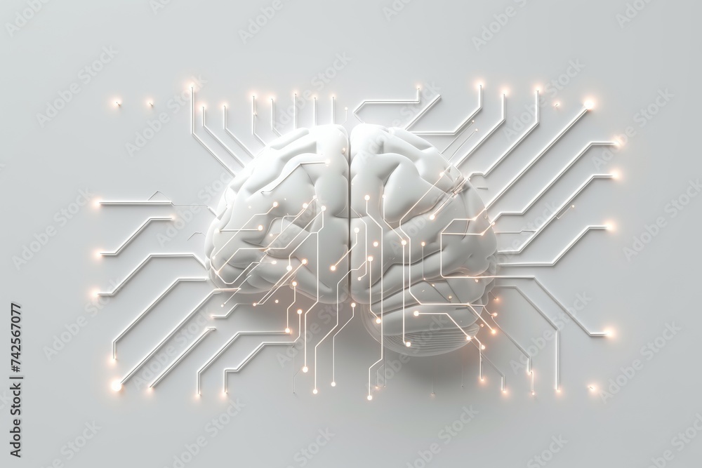 AI Brain Chip platform. Artificial Intelligence brain human signal ...