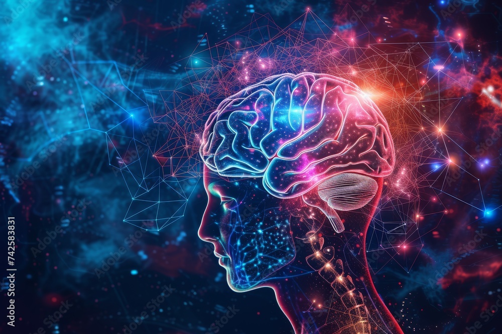 AI Brain Chip ai. Artificial Intelligence intelligence human power efficiency mind circuit board ...