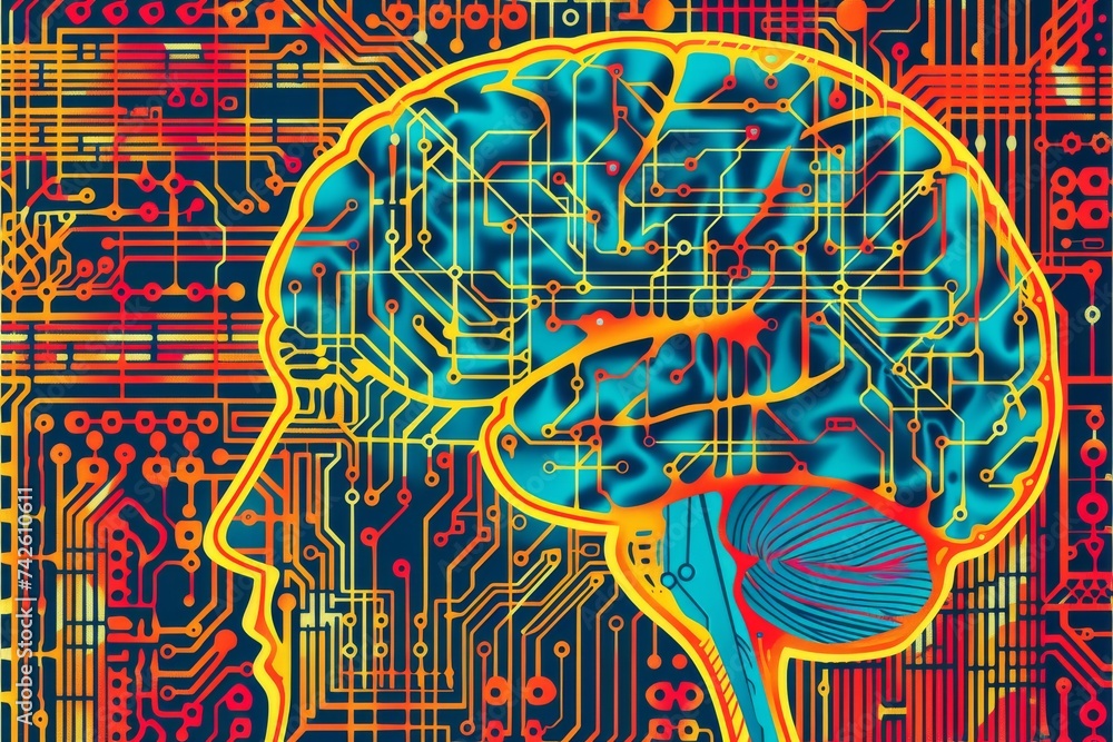 AI Brain Chip foods. Artificial Intelligence network mind constraint ...