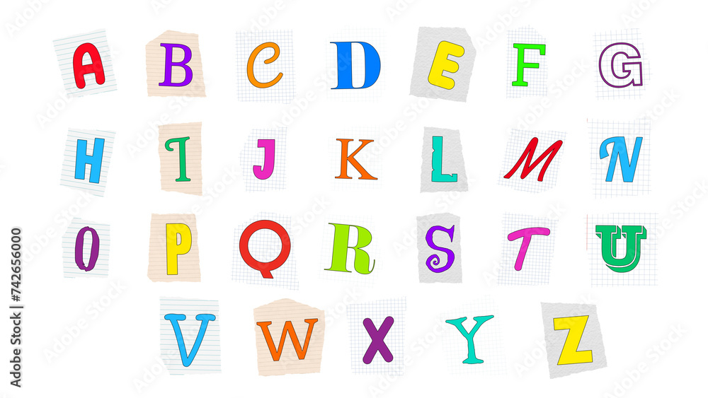 png colorful letter cut out alphabet isolated on transparent background ...