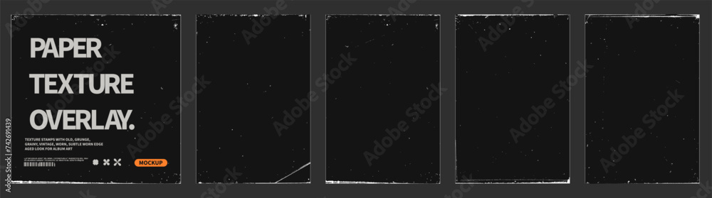 Vintage Paper Texture Overlay Collection for Creative Design. Set of ...