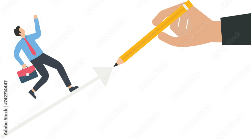 Helping hand and career path, Growth or promotion, Hand holding pencil ...