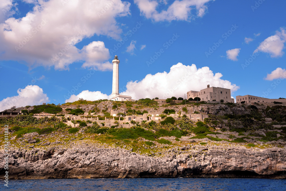 Punta Meliso and the lighthouse of Santa Maria di Leuca built in 1864 ...