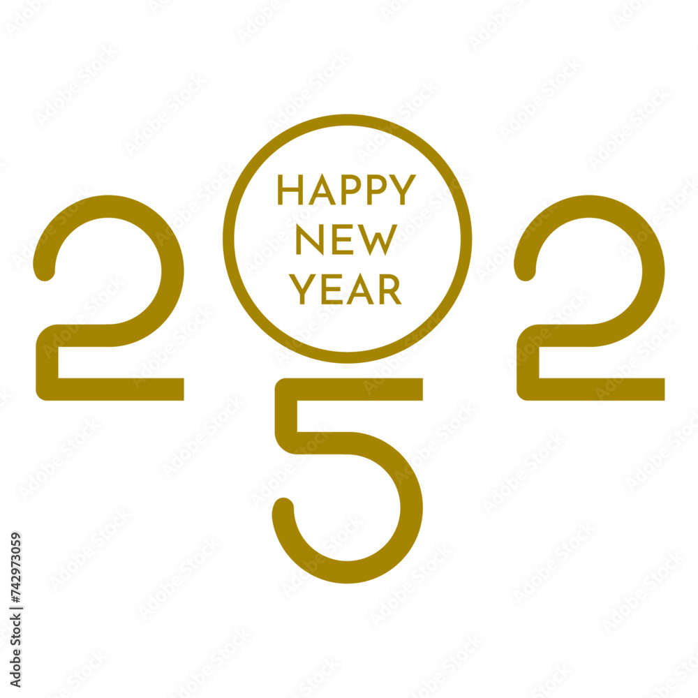 2025 logo text design. 2025 number design template. Happy New Year 2025 ...