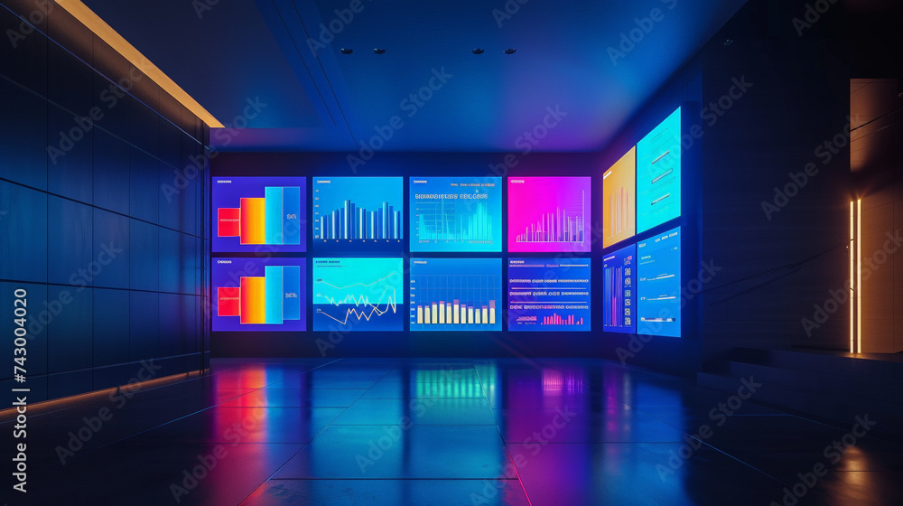 An immersive display of vibrant majorelle blue hues, illuminated by ...