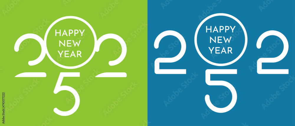 2025 logo text design. 2025 number design template. Happy New Year 2025 ...