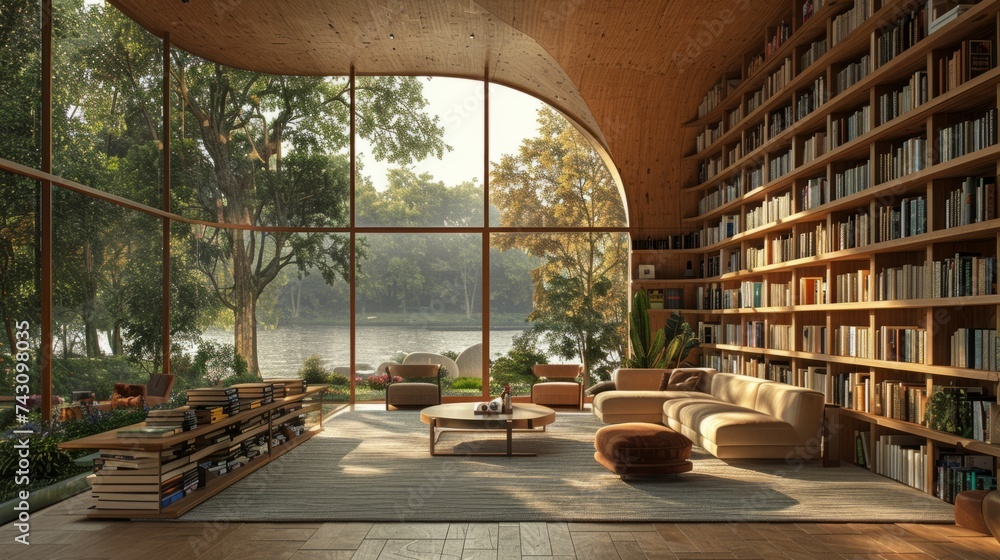 bookshelf background interior retirement home office library study with ...