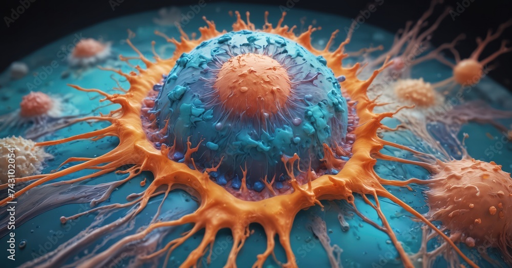 Stock-Illustration „Cancer cells vis - illustration enhanced scanning ...