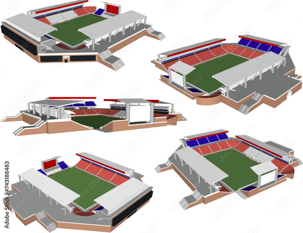 Vector sketch illustration of the architectural design of an old ...